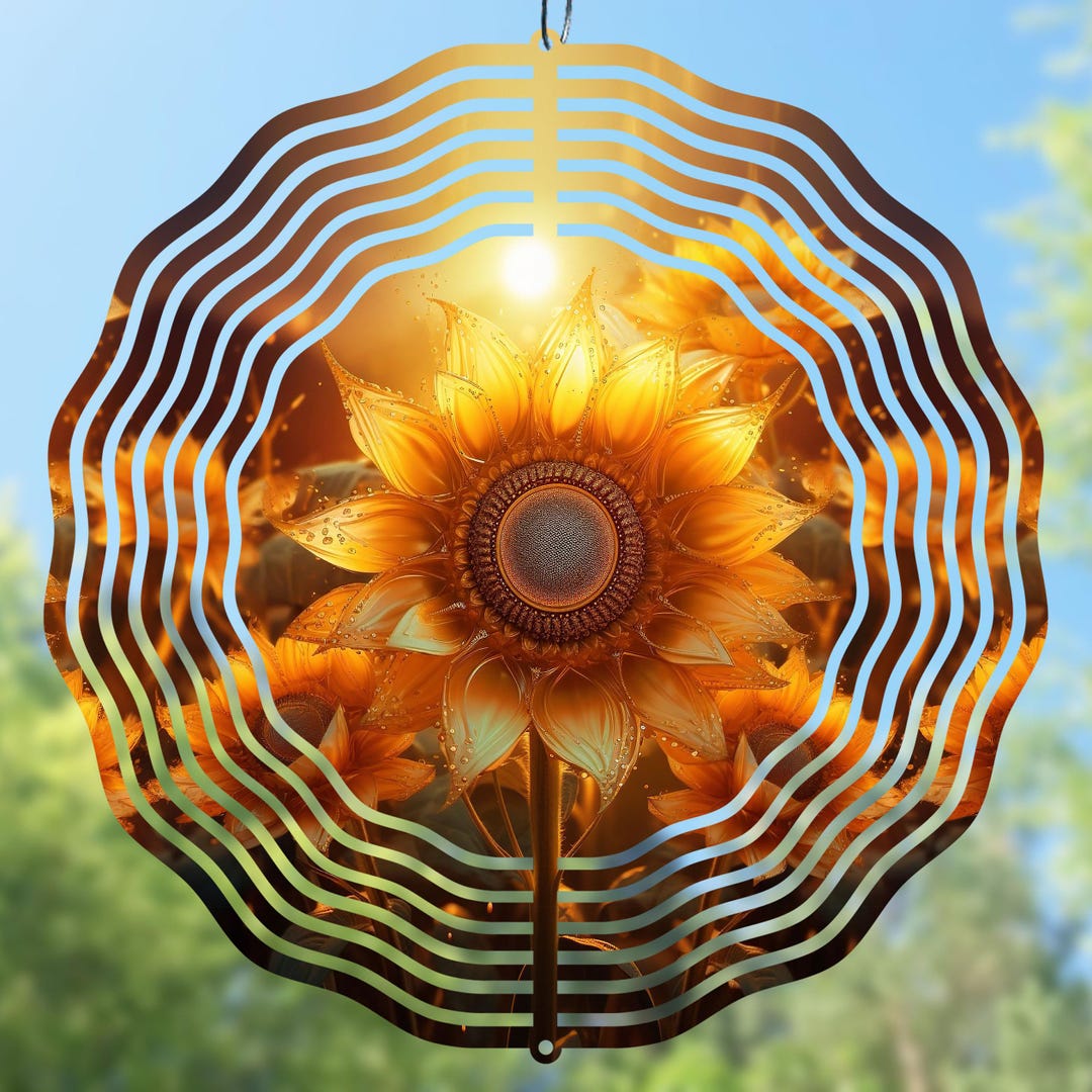 Night Sunflower Wind Spinner PNG Sublimation Design, Flower Wind ...