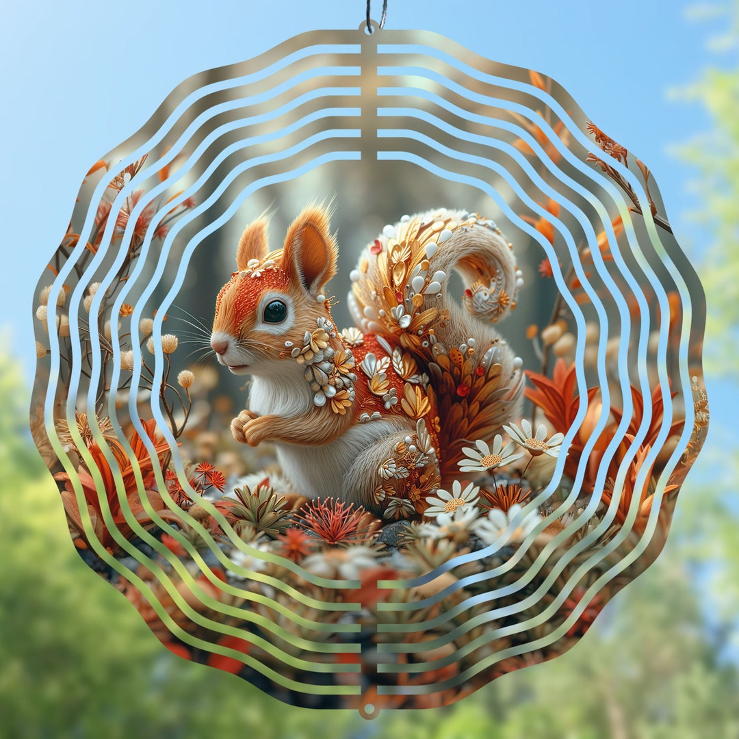 3D Squirrel Wind Spinner PNG Sublimation Design, 3D Wind Spinner ...