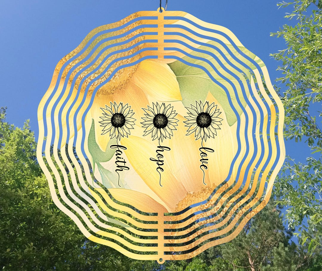 Christian Wind Spinner PNG, Faith Hope Love Spinner Sublimation ...