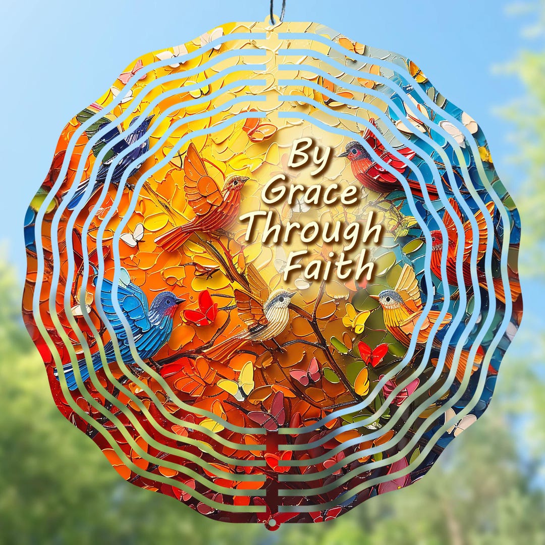 Christian Wind Spinner PNG, by Grace Through Faith, Christian Art, Wind ...