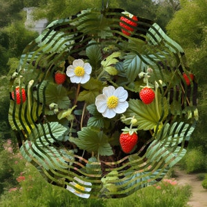 3D Strawberry Wind Spinner PNG, Sublimation Design, Strawberry Flowers ...