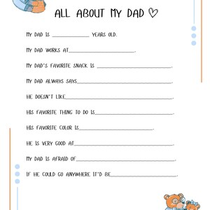 Father's Day Activity Pack Father's Day Craft Digital Download - Etsy