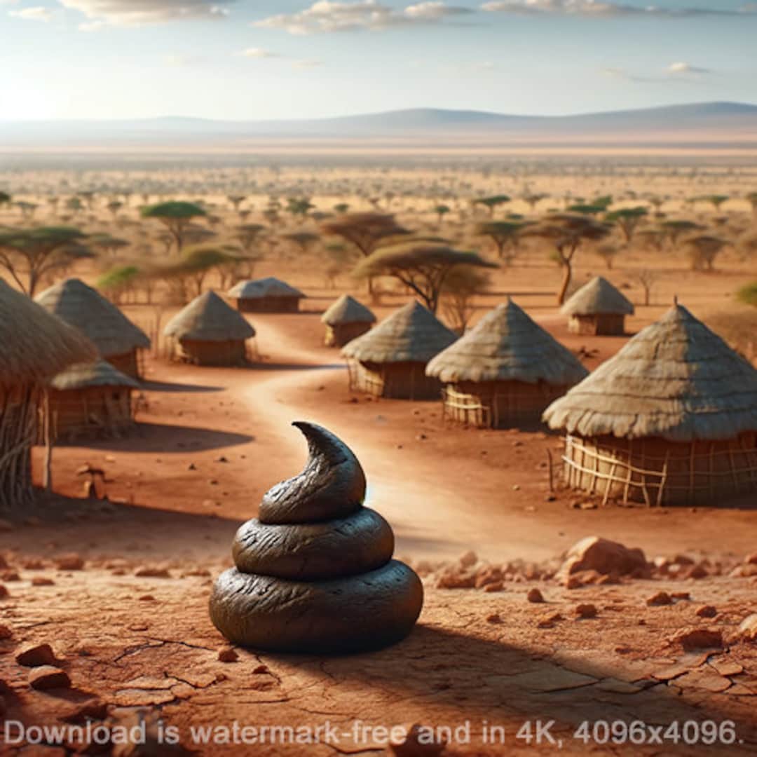 Shit in an African Village, Katar, 4K, Poop, Crap, Dung, Excrement ...