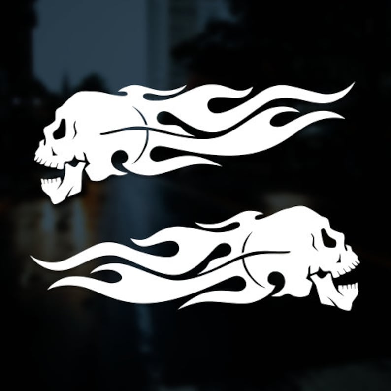 Flaming Skull Decal Template Svg, Eps, Png File - Etsy