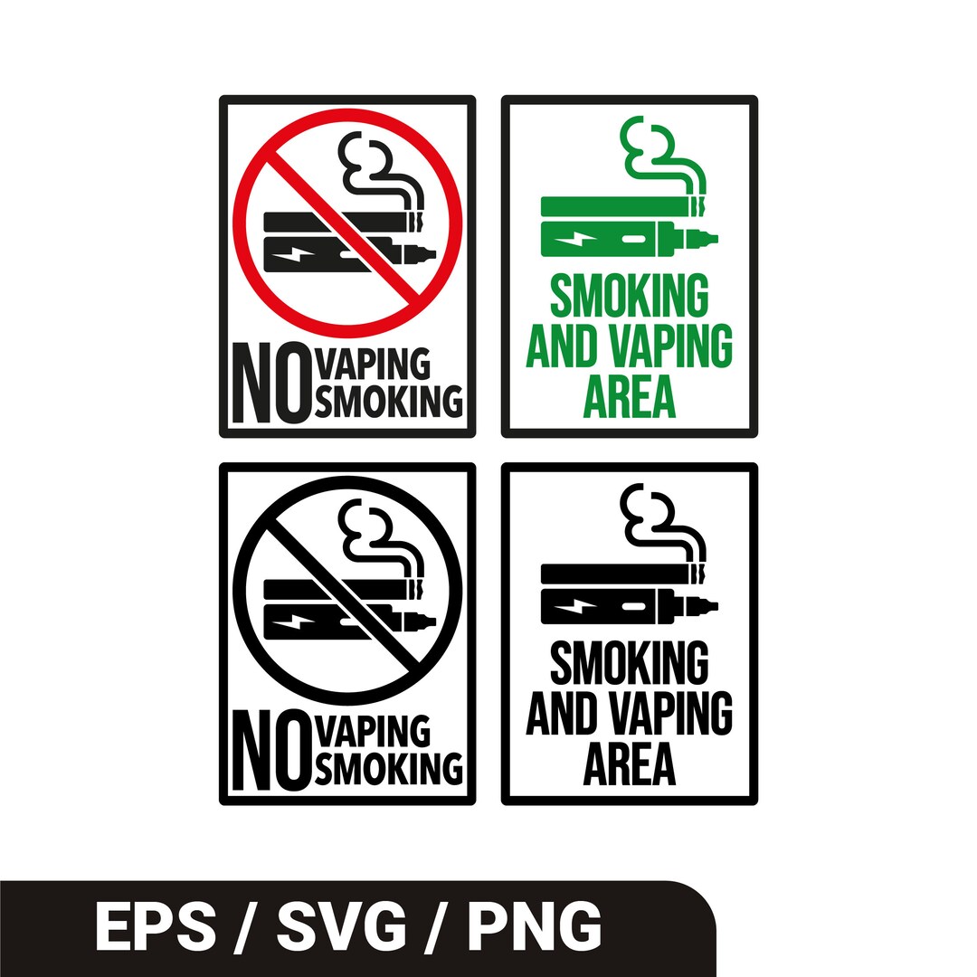 Smoking and Vaping Signage Print and Cut Template - Etsy