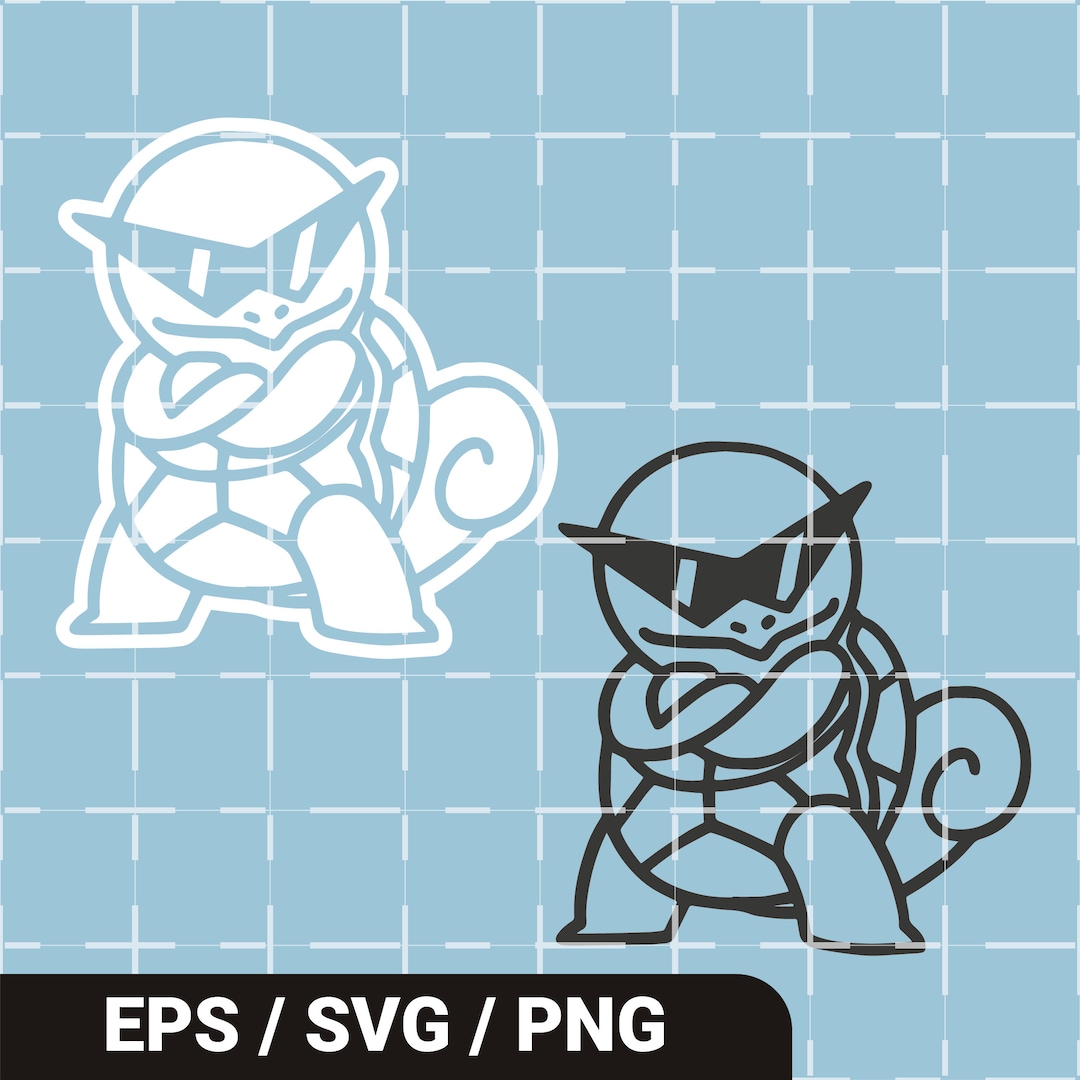 Pokemon Inspired, Squirtle Template. Eps and Svg Template for Sticker ...