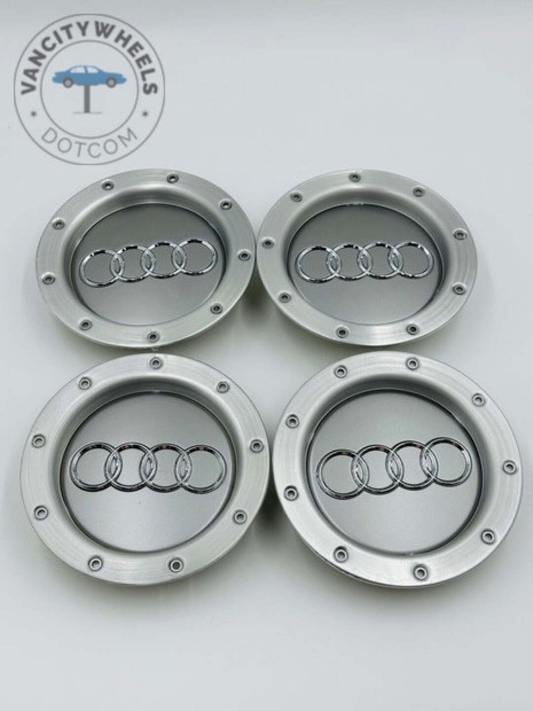 Set of 4 Silver AUDI Alloy Wheel Center Caps 146mm, Silver Center Hub ...