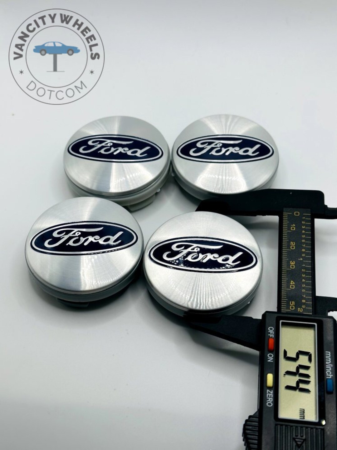 Set of 4 Chrome Ford Alloy Wheel Center Caps 54mm, Chrome Center Hub ...