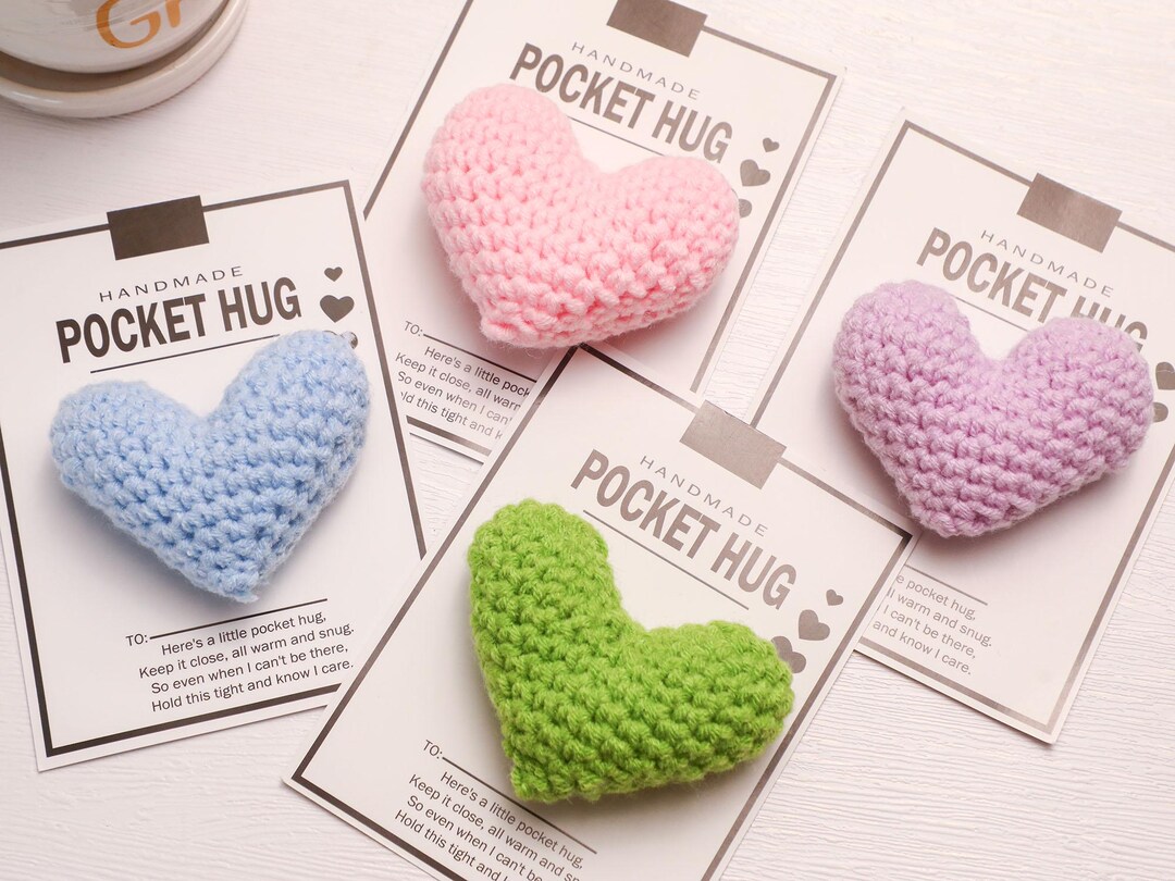 Pocket Hug Knitted Love,knitted Hug Love Gift,crochet Small Love,hand ...