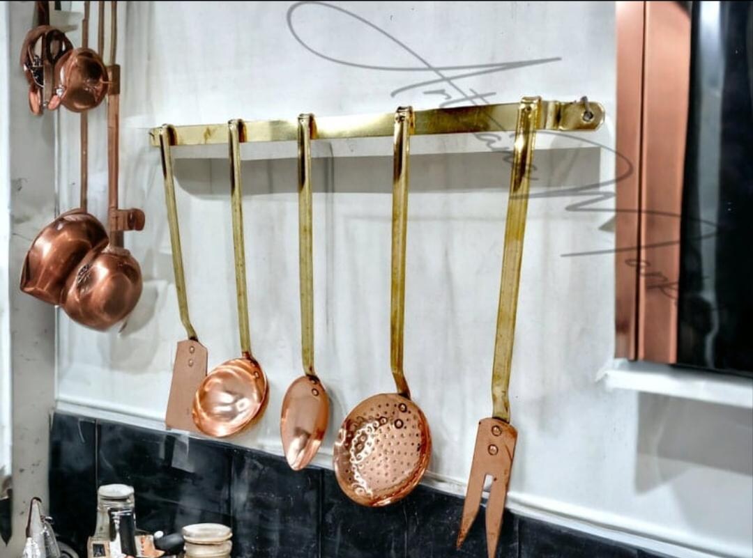 Elegant Handmade Moroccan Copper Kitchen Utensil Set: Elevate Your ...