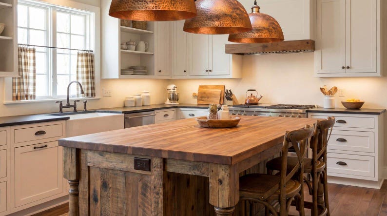 Hammered Copper Pendant Light: Hand-forged Dome, Rustic Farmhouse ...