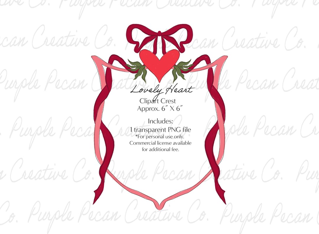 Valentine, Heart Crest, Lovely Heart, Love Crest, Wedding, Party Crest ...