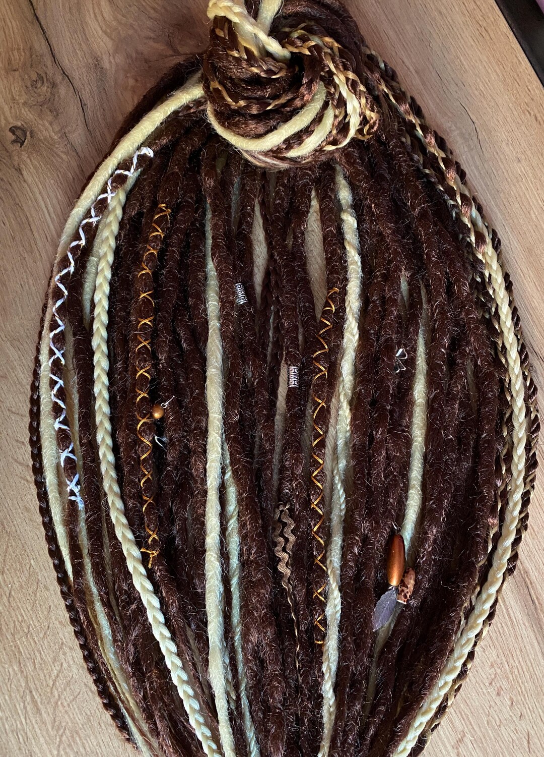 Set of Synthetic Dreads. Double-ended or Single-ended in Chestnut and ...