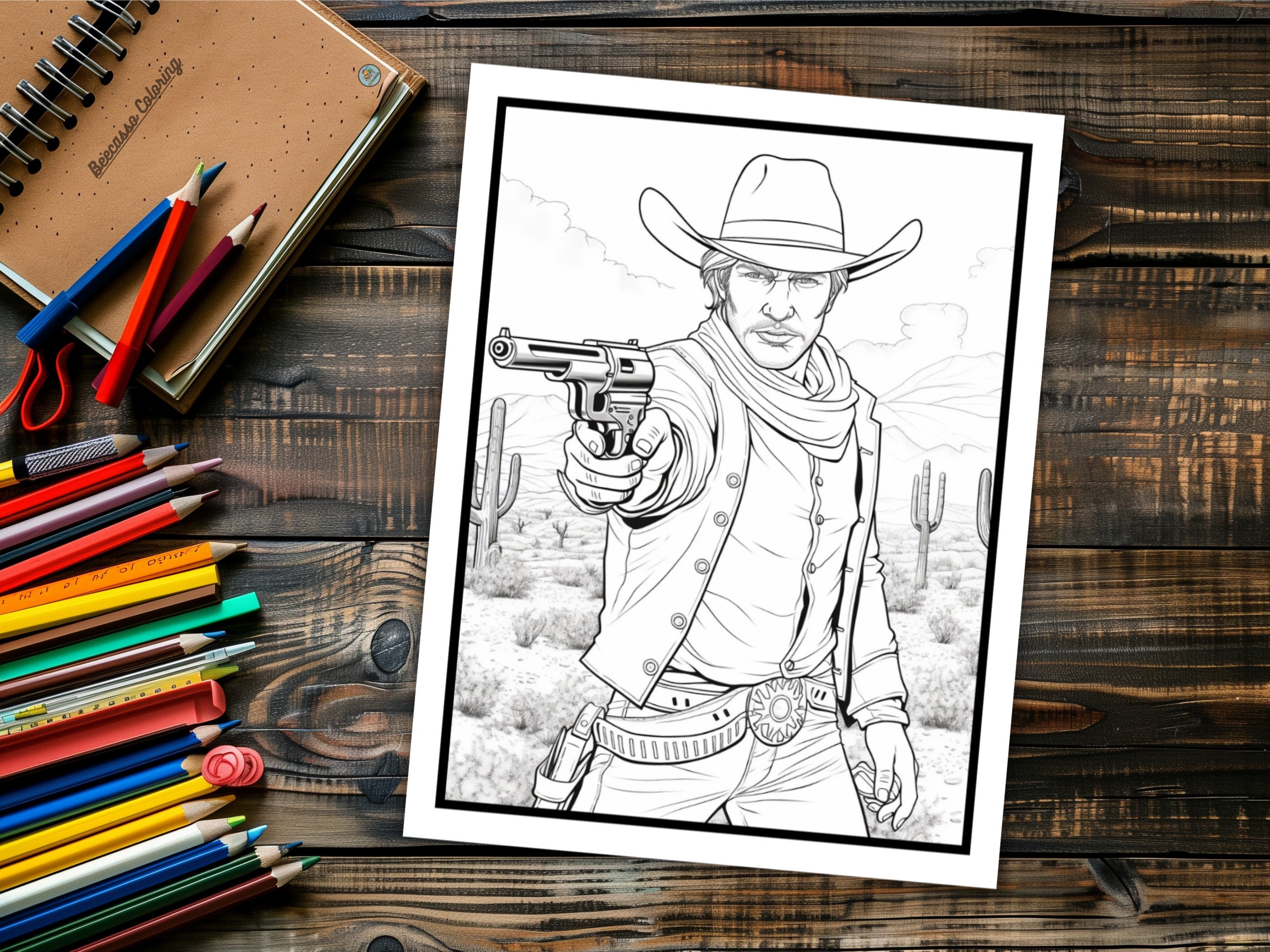 Cowboys Coloring Pages for Adults & Kids 50 Western-themed Designs ...