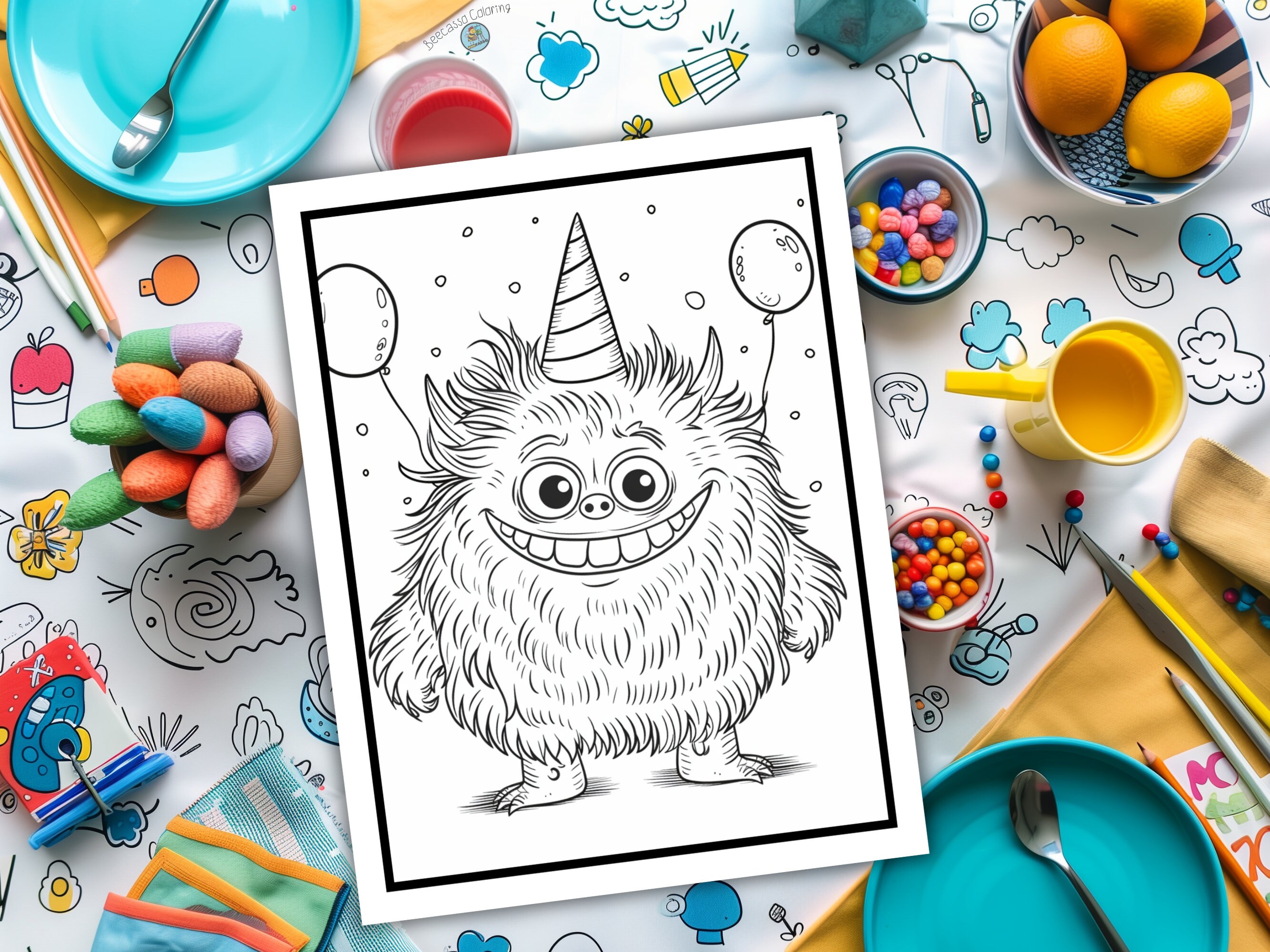 Cute Monsters Coloring Pages 50 Designs for Kids, Adorable Creatures ...