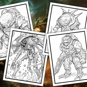 Space Monster Coloring Pages - 50 Designs for Adults and Teens, Sci-fi ...