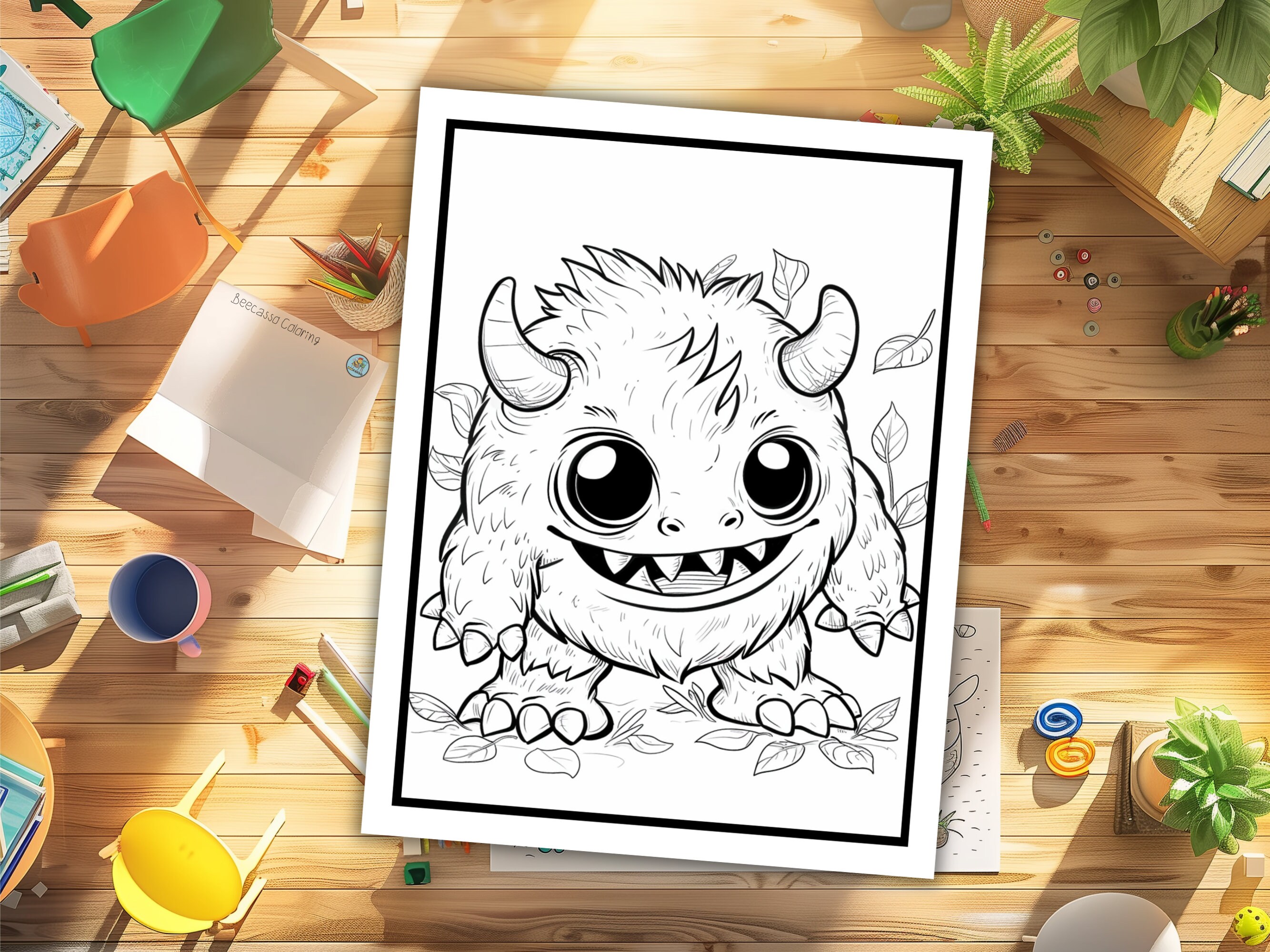 Cute Monsters Coloring Pages 50 Designs for Kids, Adorable Creatures ...