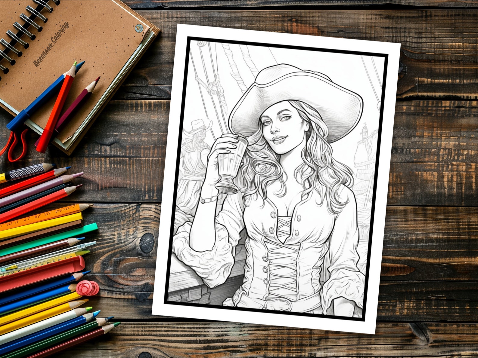 Pirates Coloring Pages for Adults & Kids - 50 Printable Designs Ships ...