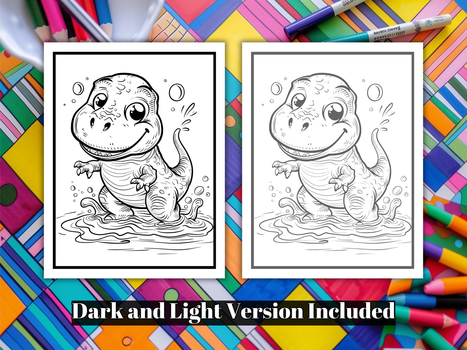 Cute Dinosaurs Coloring Pages 50 Designs for Kids, Adorable Creatures ...