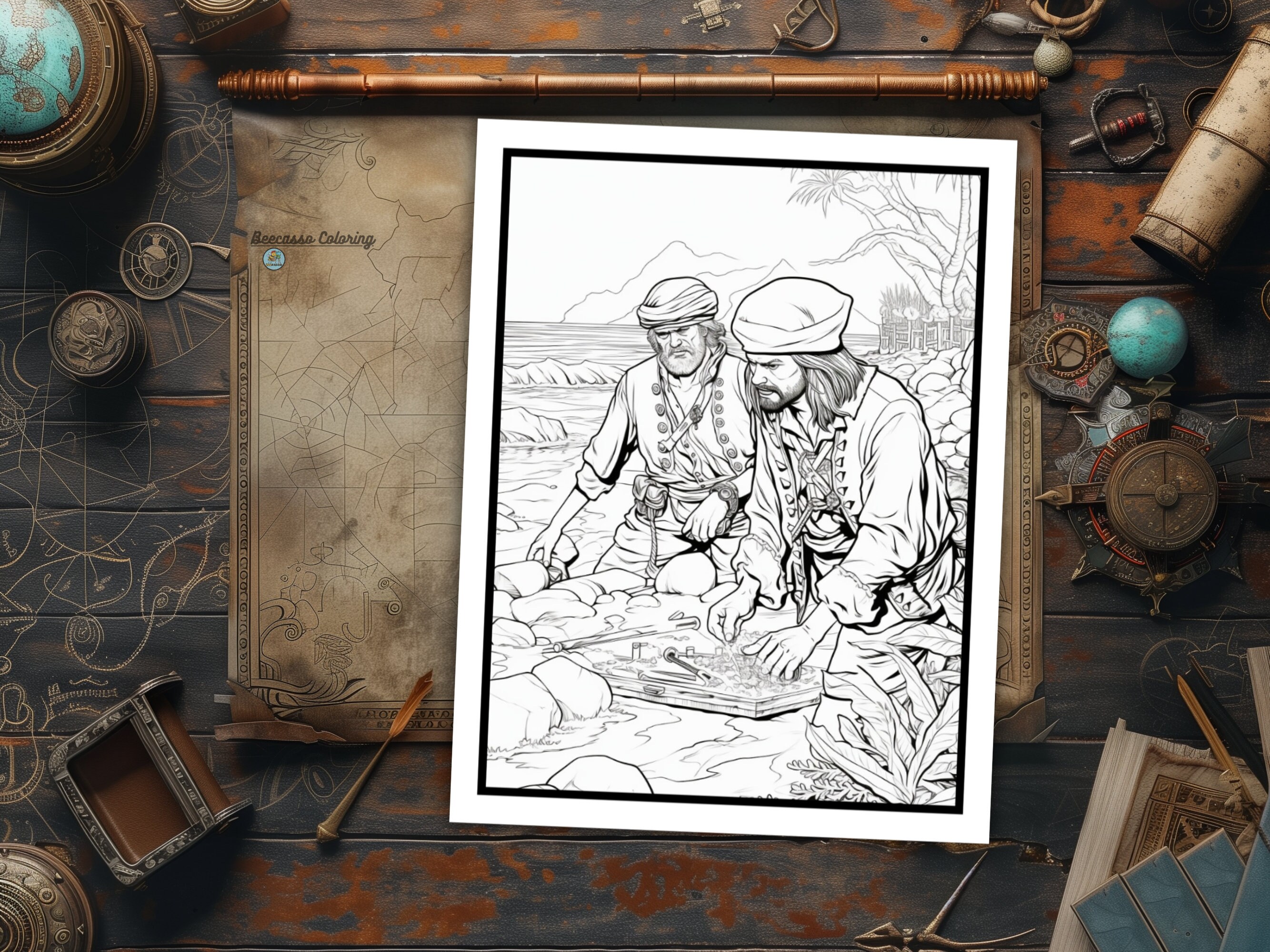 Pirates Coloring Pages for Adults & Kids - 50 Printable Designs Ships ...