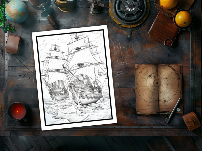 Pirates Coloring Pages for Adults & Kids - 50 Printable Designs Ships ...