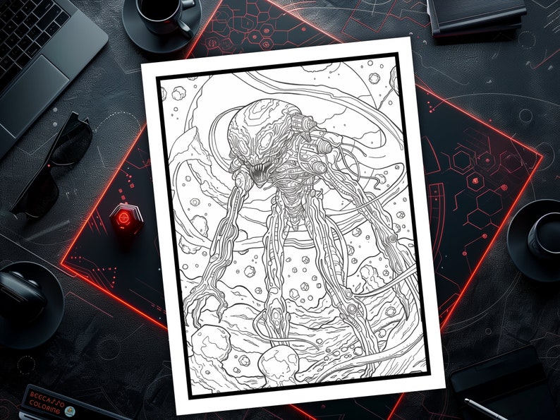 Space Monster Coloring Pages - 50 Designs for Adults and Teens, Sci-fi ...