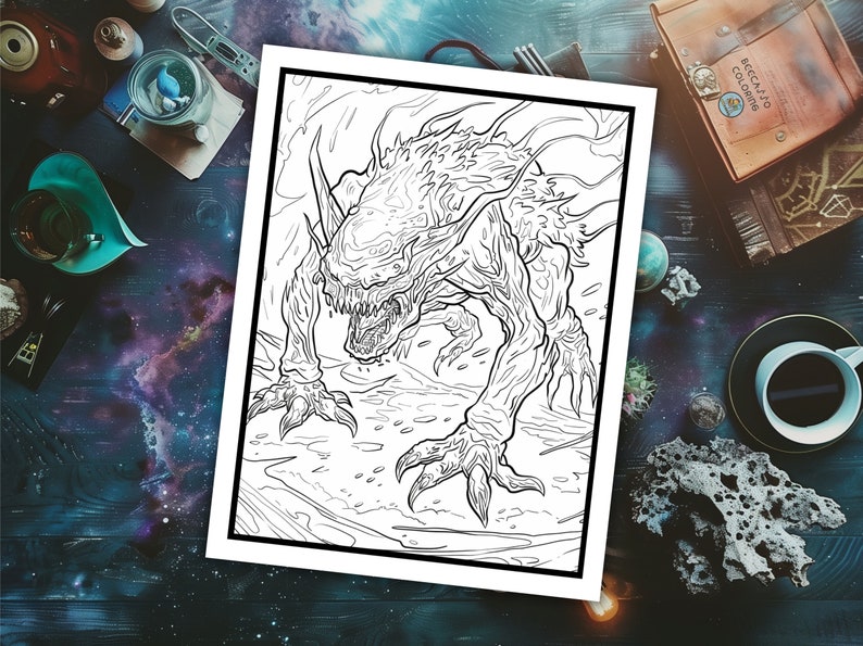 Space Monster Coloring Pages - 50 Designs for Adults and Teens, Sci-fi ...