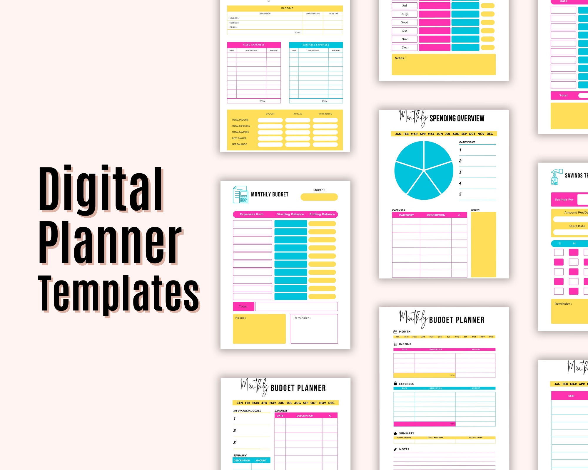 Monthly Budget Planner, Expense Tracker, Budget Overview Printable ...