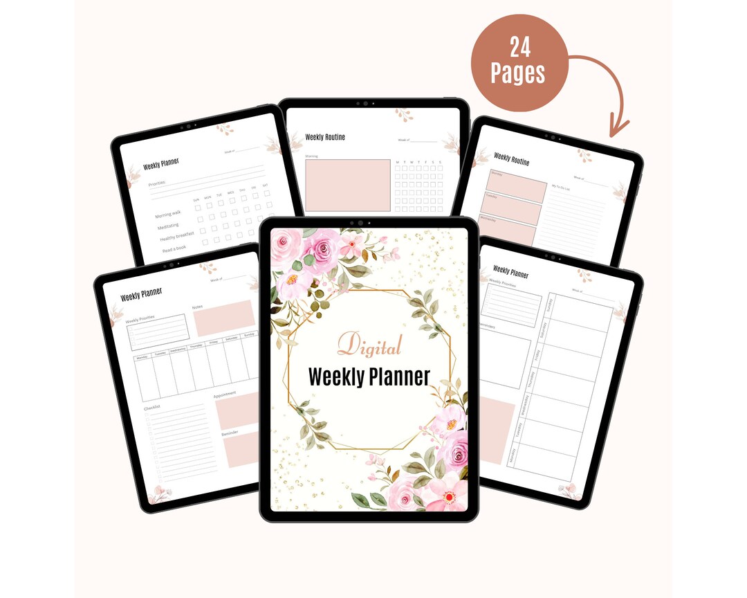 Digital Weekly Planner, Printable Weekly Schedule, Appointment Planner ...