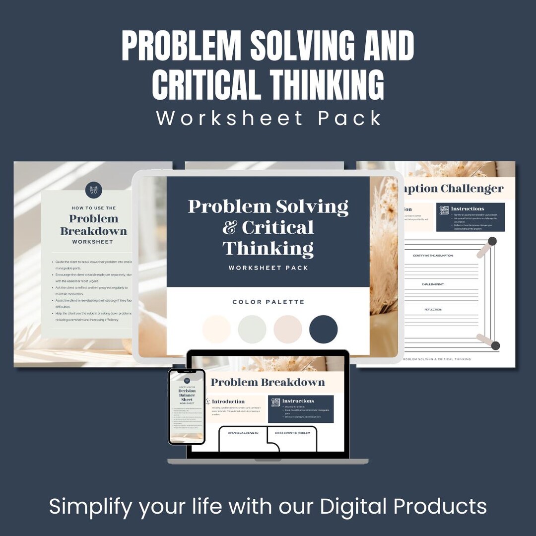 Problem Solving Worksheet, Critical Thinking Coaching Worksheet ...