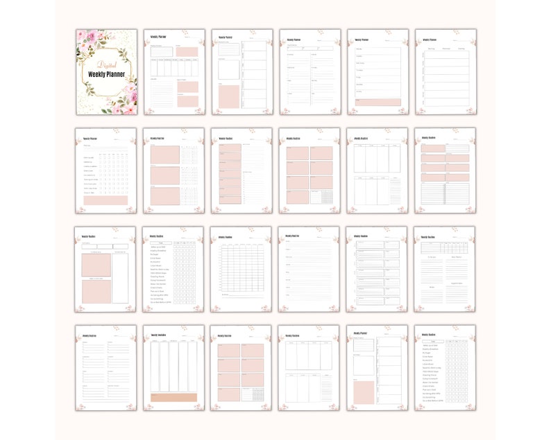 Digital Weekly Planner, Printable Weekly Schedule, Appointment Planner ...