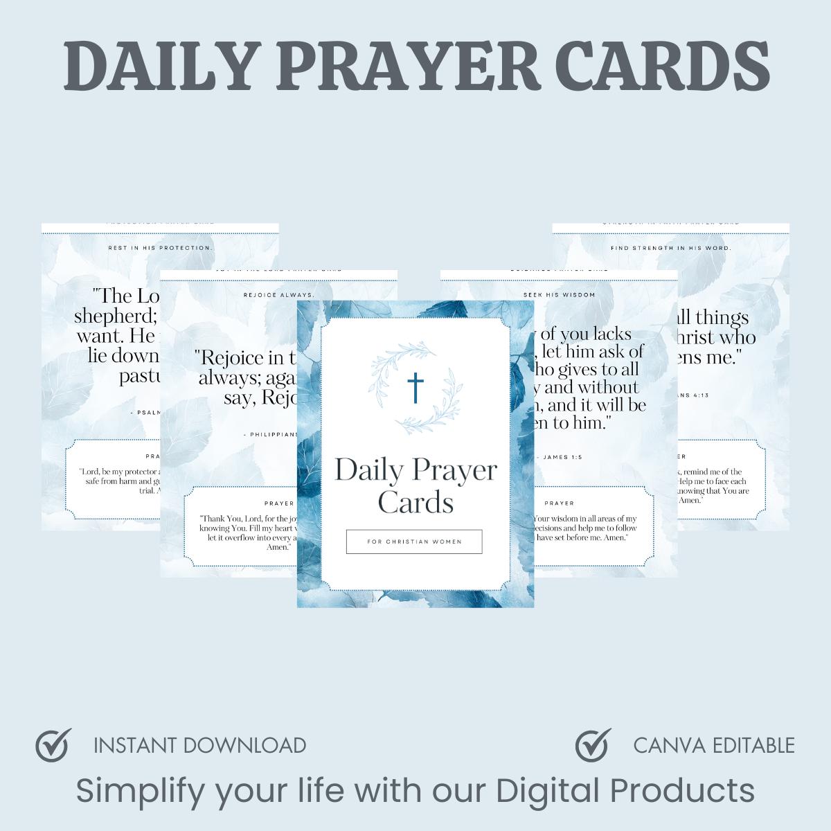Daily Prayer Cards Canva Template, Christian Cards, Catholic Prayer ...