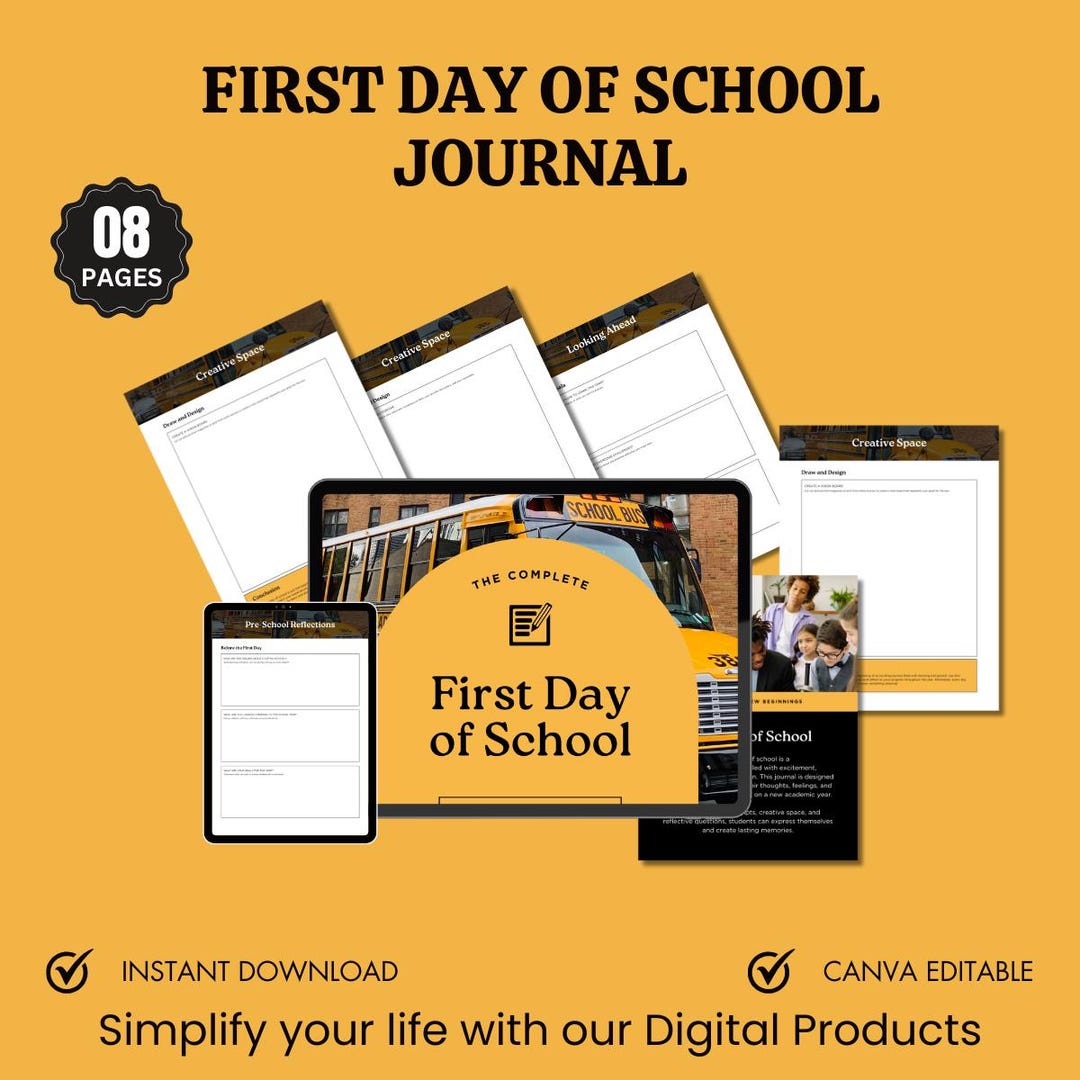 First Day of School Journal Canva Template, Memory Keepsake Journal ...