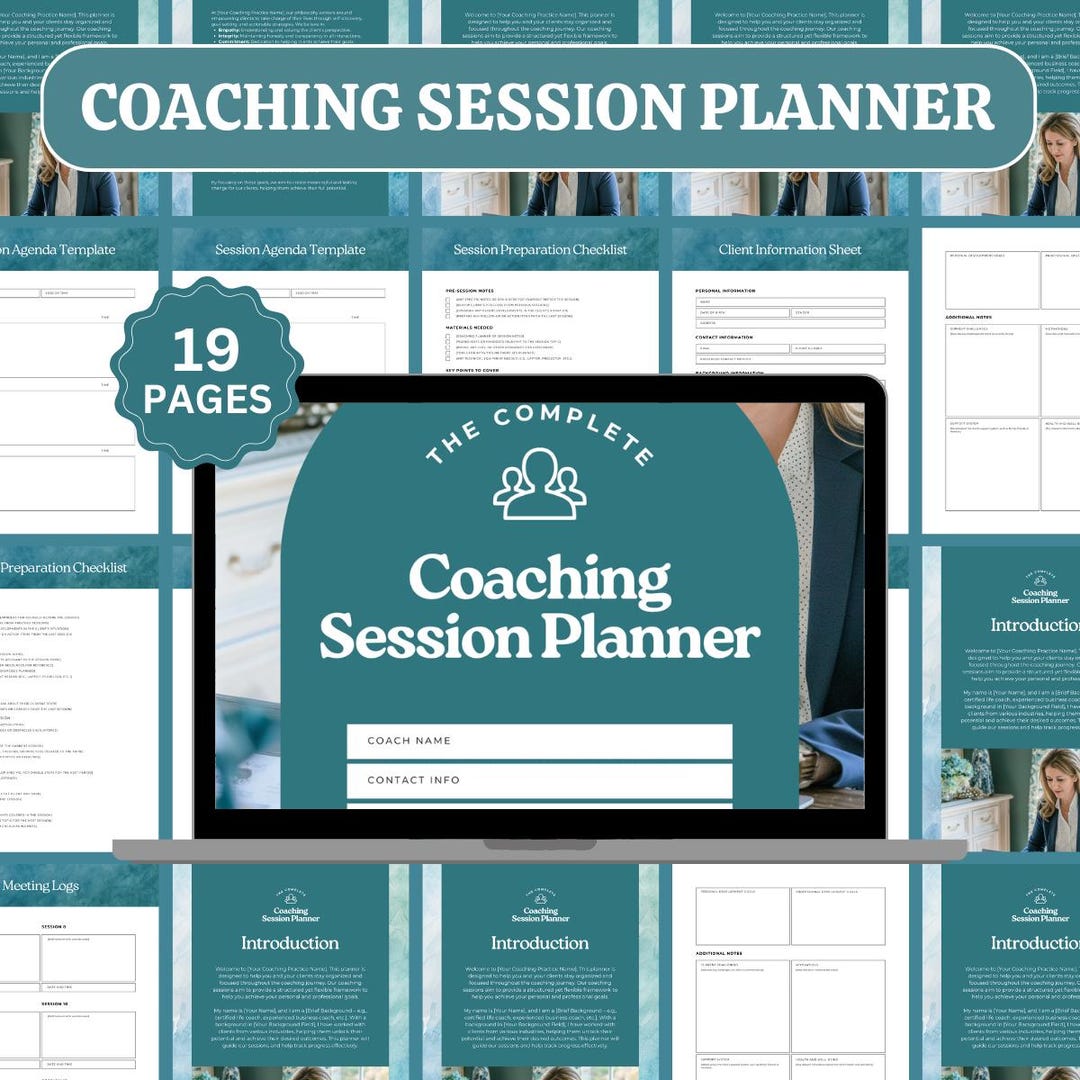 Coaching Session Planner, Client Management Sheet, Session Agenda ...