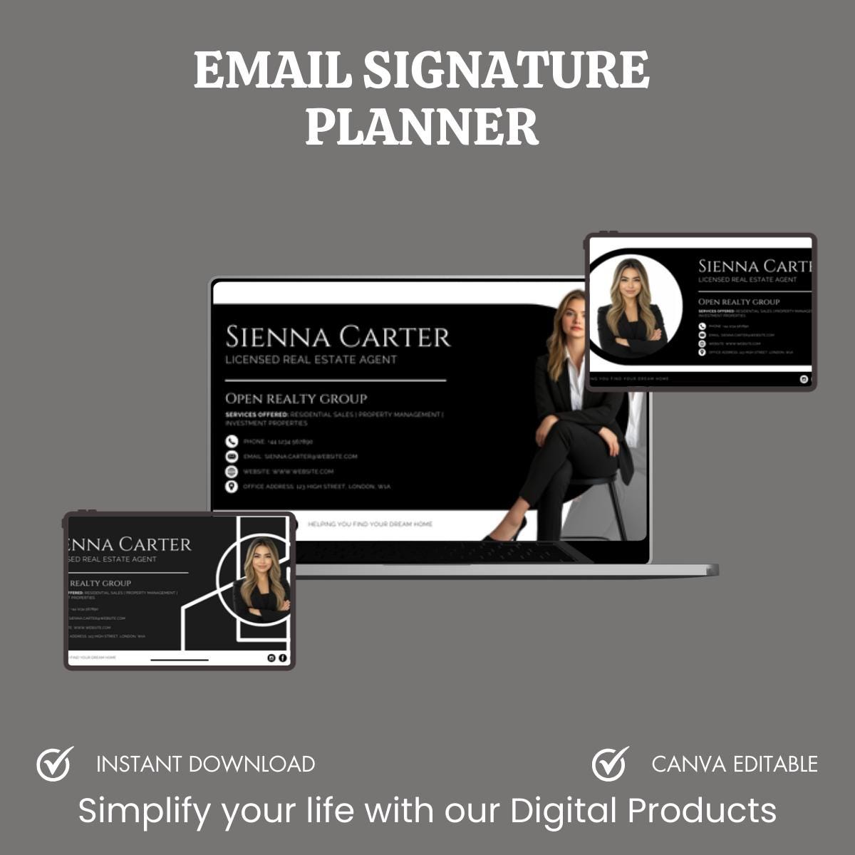 Email Signature Photo Template, Business Signature, Customizable Real ...