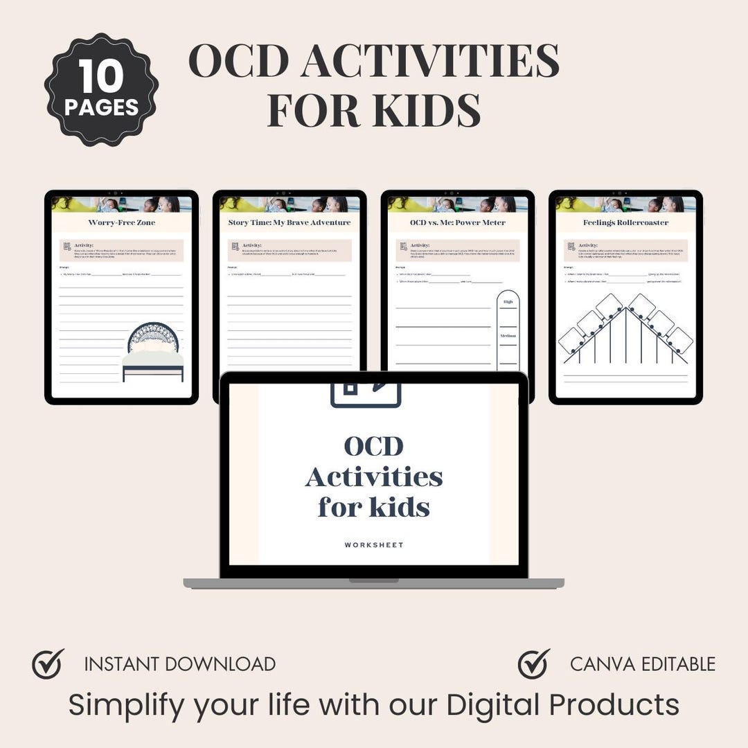 OCD Worksheets for Kids, Mental Health Activities, Self-calming ...
