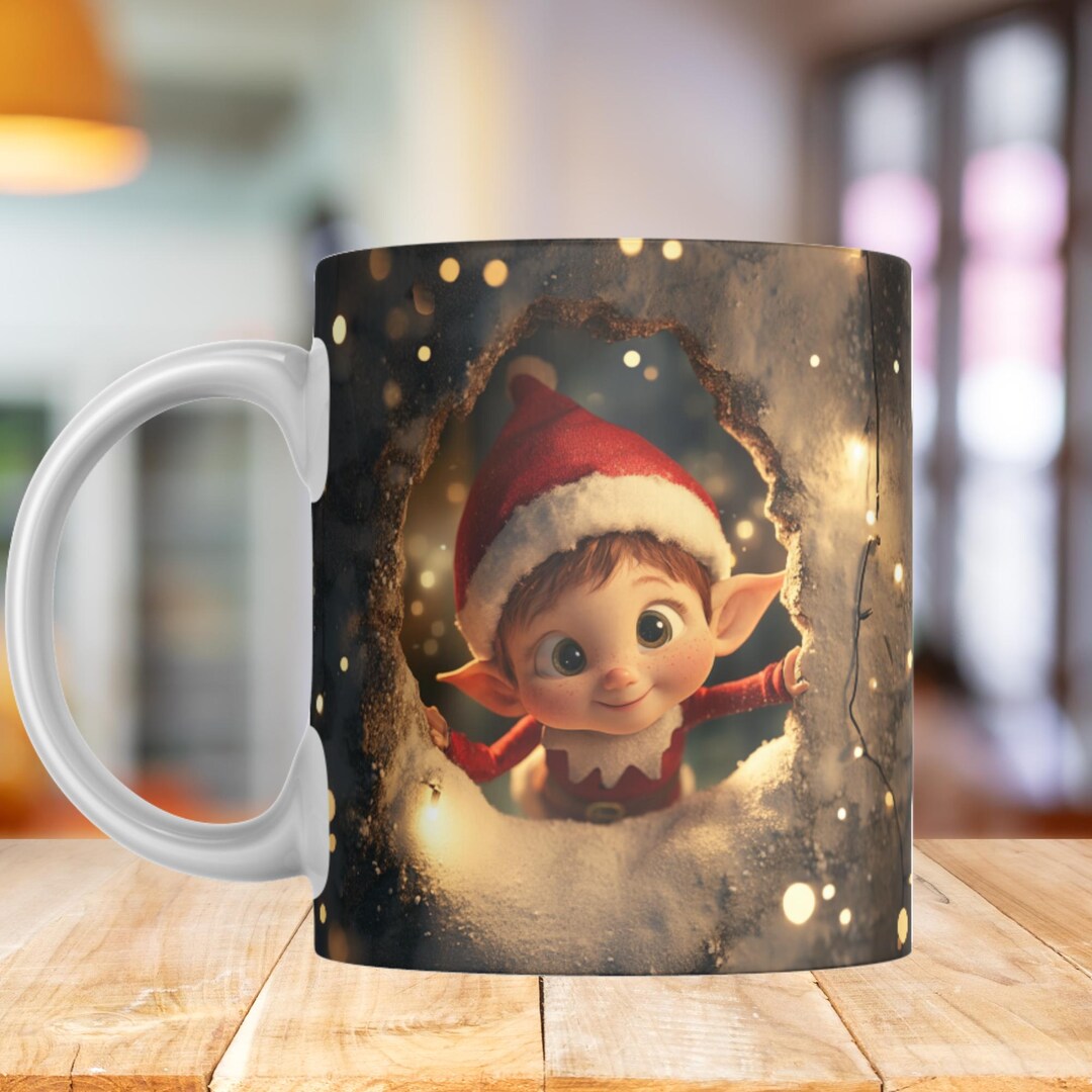3D Christmas Elf Mug Wrap Template (PNG Digital Download) - Etsy