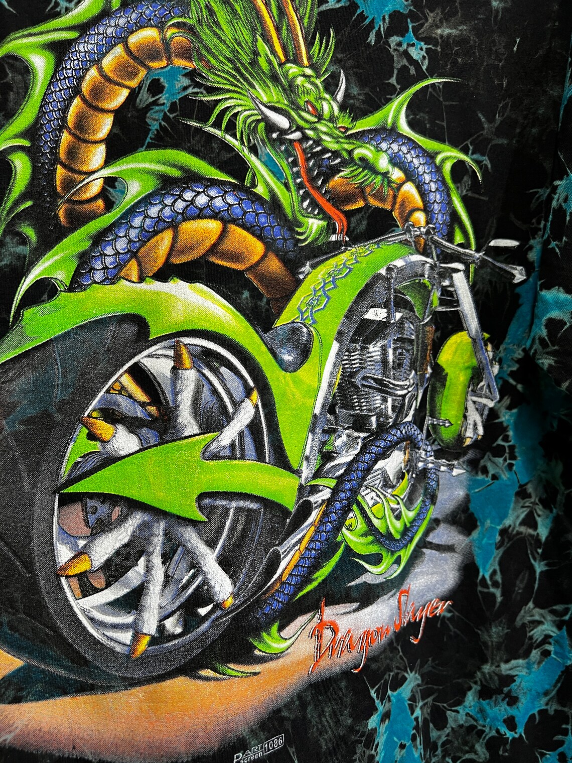 2000's Dragon Slayer Motorcycle Biker Tee Shirt X Ray Vintage Tee Y2k ...