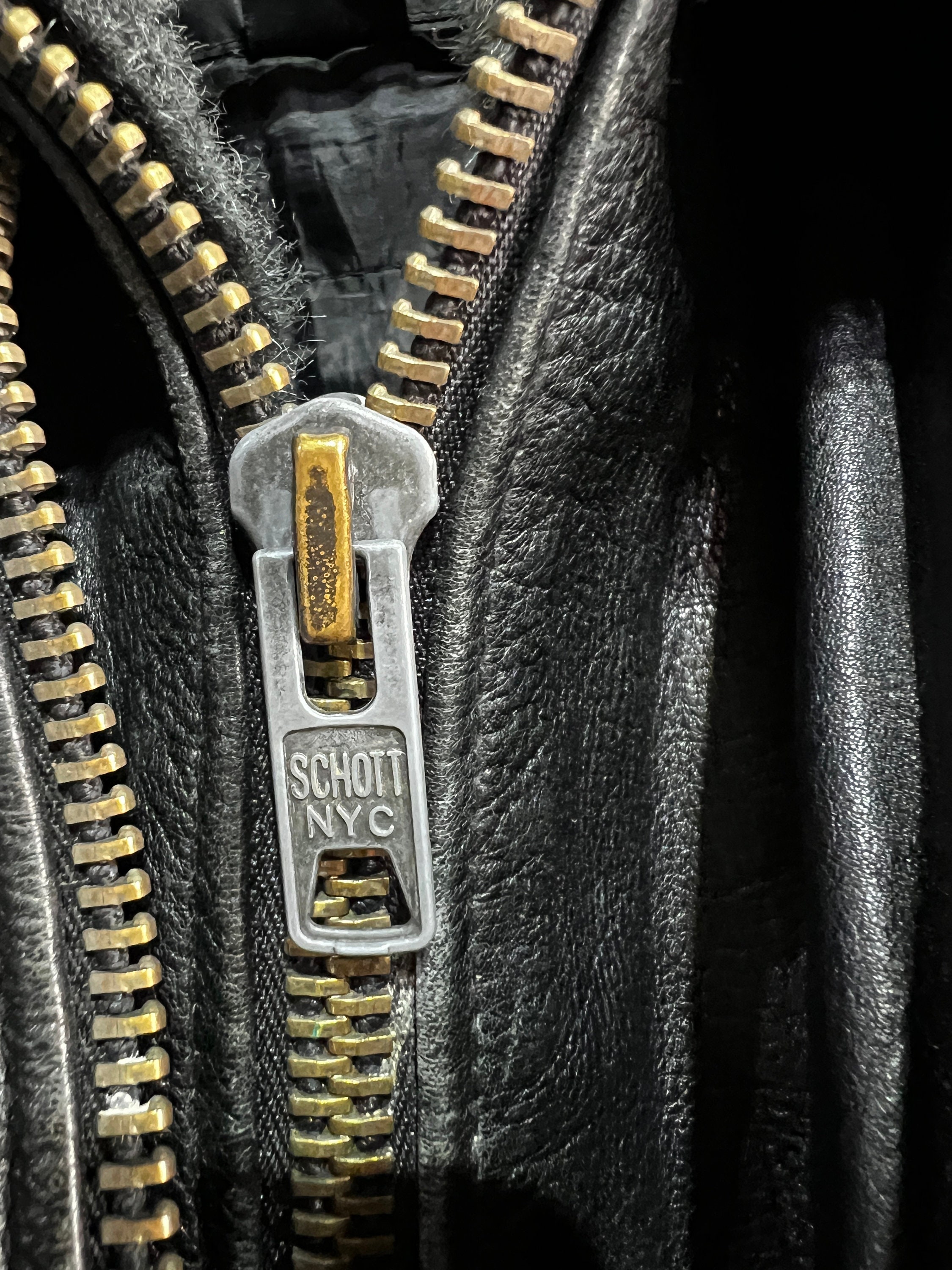 Vintage Schott NYC Leather Jacket Size L Black Aviator Bomber 90s - Etsy