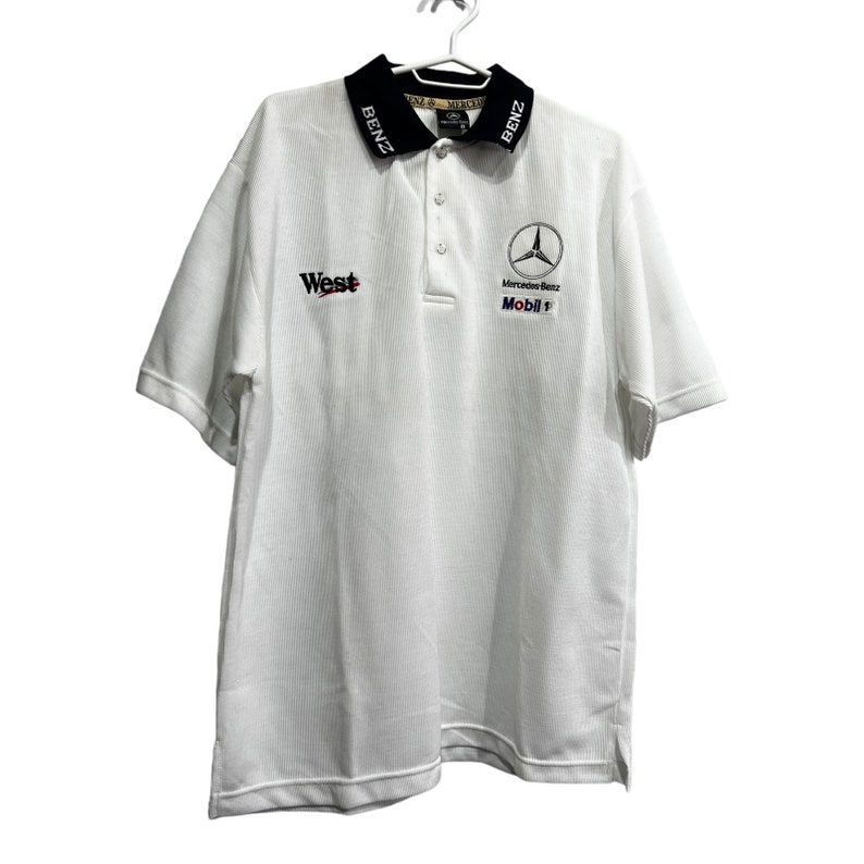 Vintage Mercedes Benz Polo Shirt 90s Racing F1 West Size L - Etsy