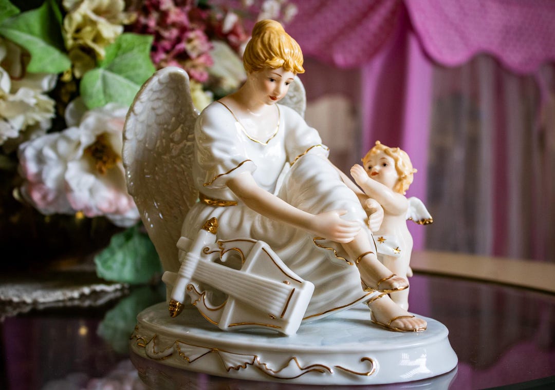 Vintage - O'well Member’s Mark Porcelain Angel White and Gold Porcelain ...