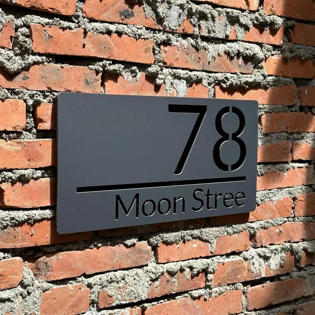 Contemporary House Sign Modern Door Number Acrylic House Sign Address ...