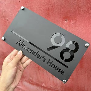Contemporary House Sign Modern Door Number Acrylic House Sign Address ...