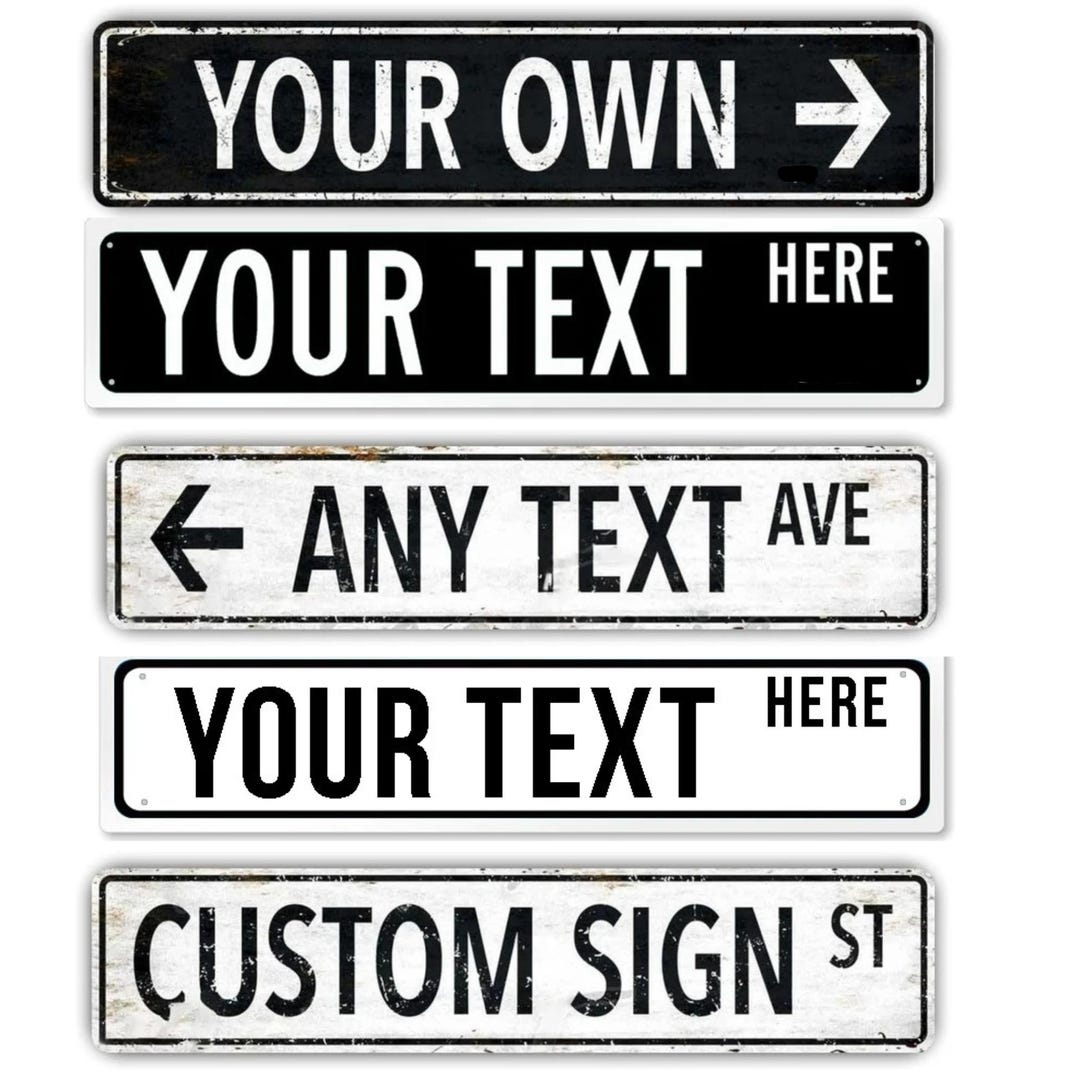 Custom Street Sign, Metal Rustic Vintage Street Sign, Personalised ...