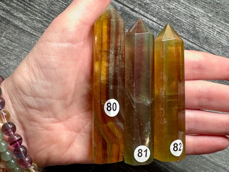 Mango Fluorite Tower (natural Crystal) You Select - Etsy