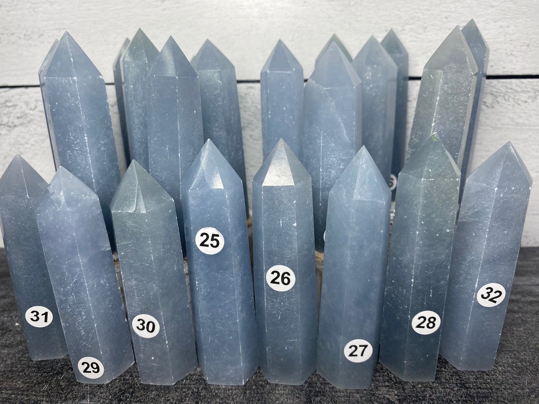 Blue Celestite Tower natural Crystal - Etsy