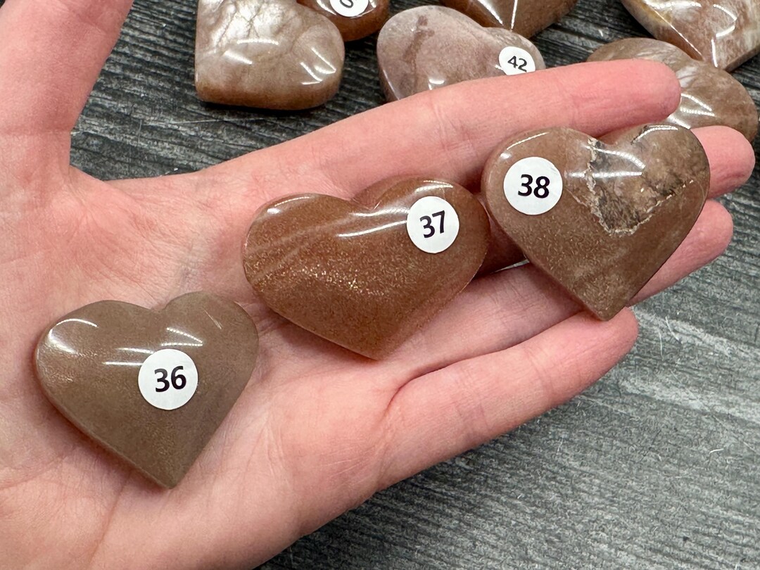 Golden Arusha Sunstone Heart & Stand (natural Crystal) You Select - Etsy