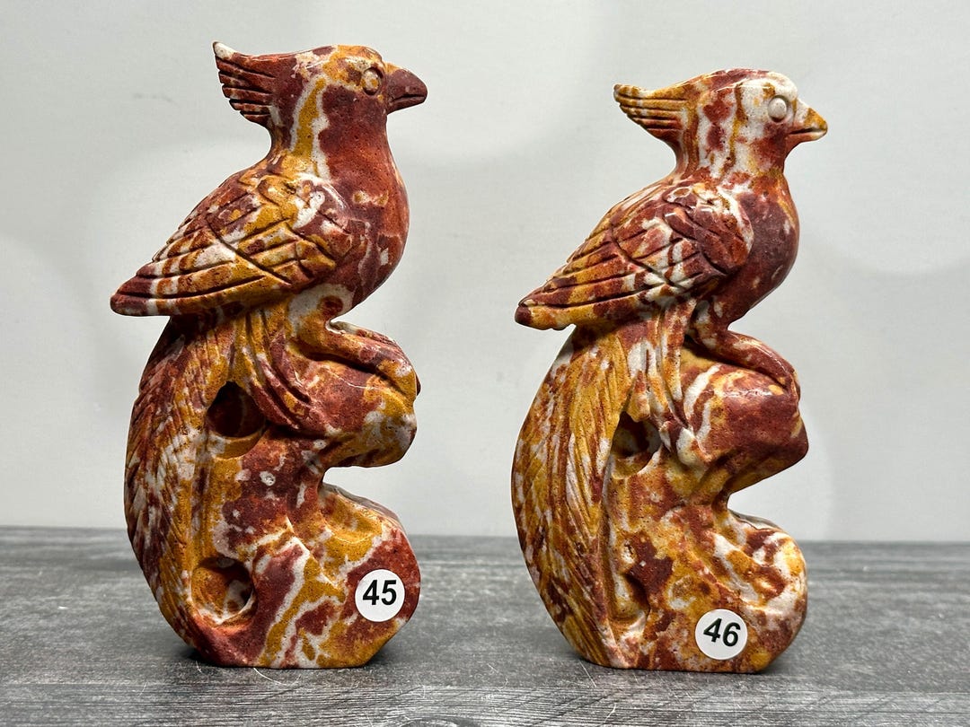 Van Gogh Jasper Bird Pheasant 4.68”H Carving (natural Crystal) You ...