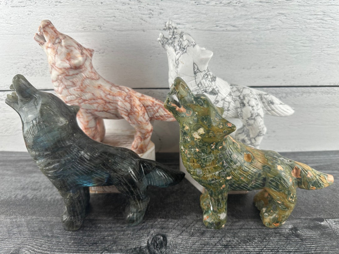 Wolf 6 Coyote Jackal Fox Dog large Carved Natural Crystal Animal - Etsy