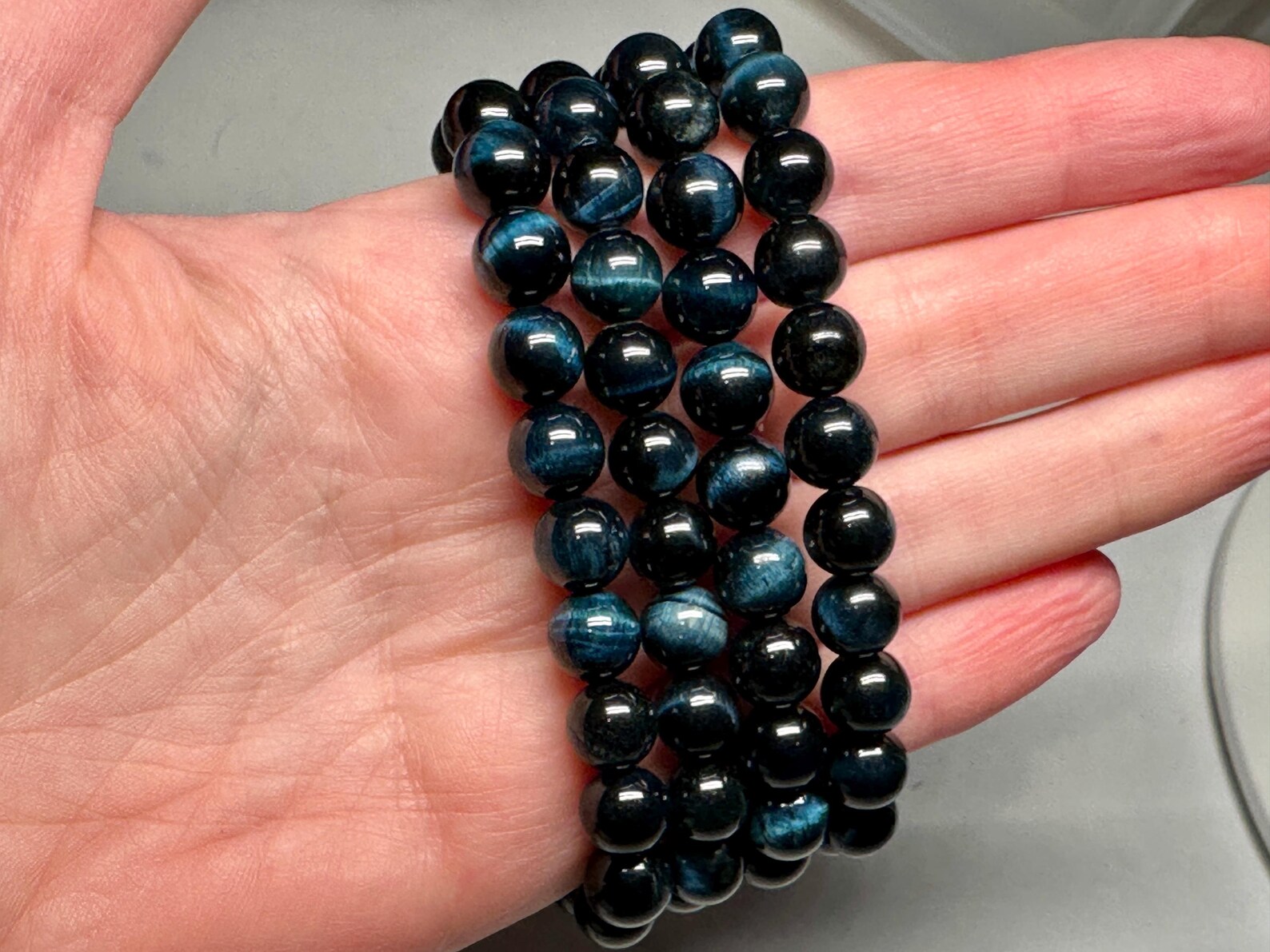 Midnight Hawk Eye Blue Tiger Eye Bracelet (8mm) Natural Crystal - Etsy